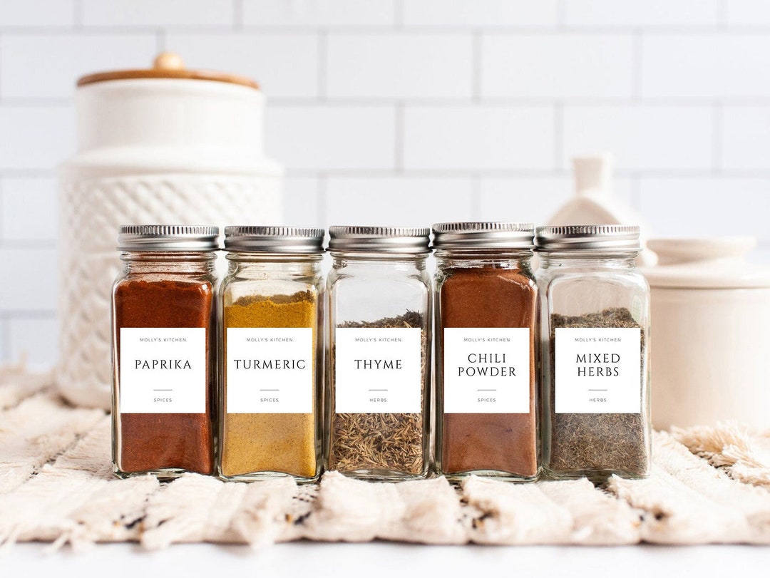 Spice Jar Labels Template, Editable Spice Jar Label Printable, Editable ...