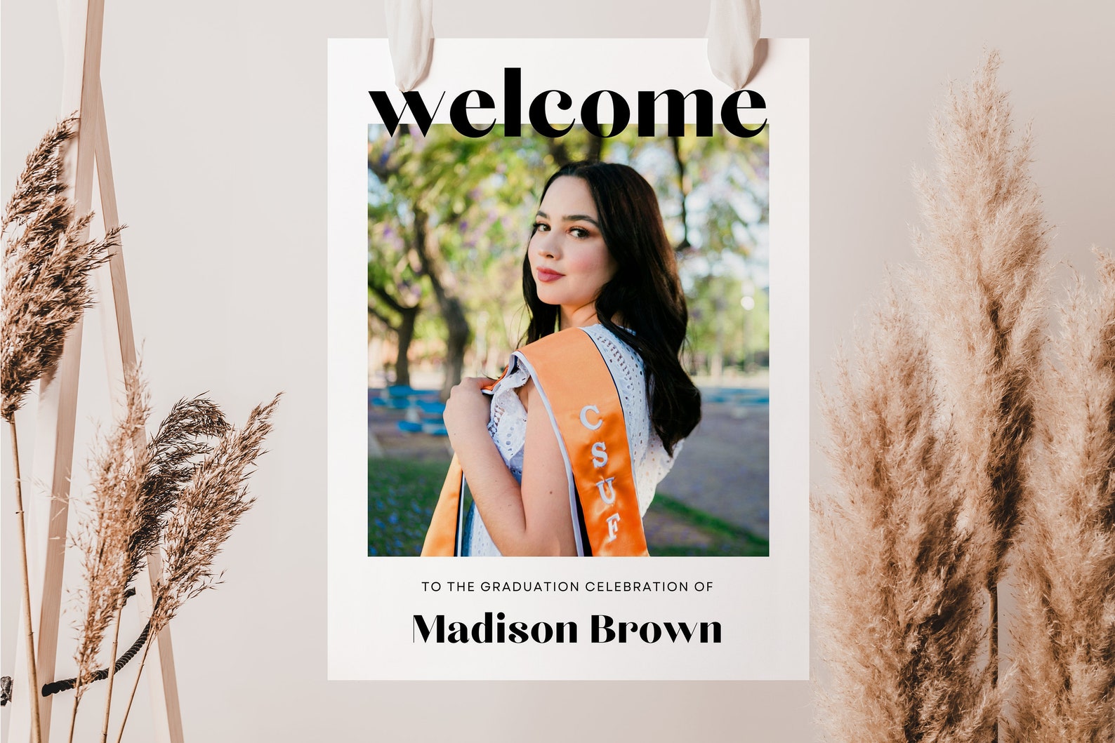 Modern Graduation Welcome Sign, Bold Graduation Party Welcome Template ...