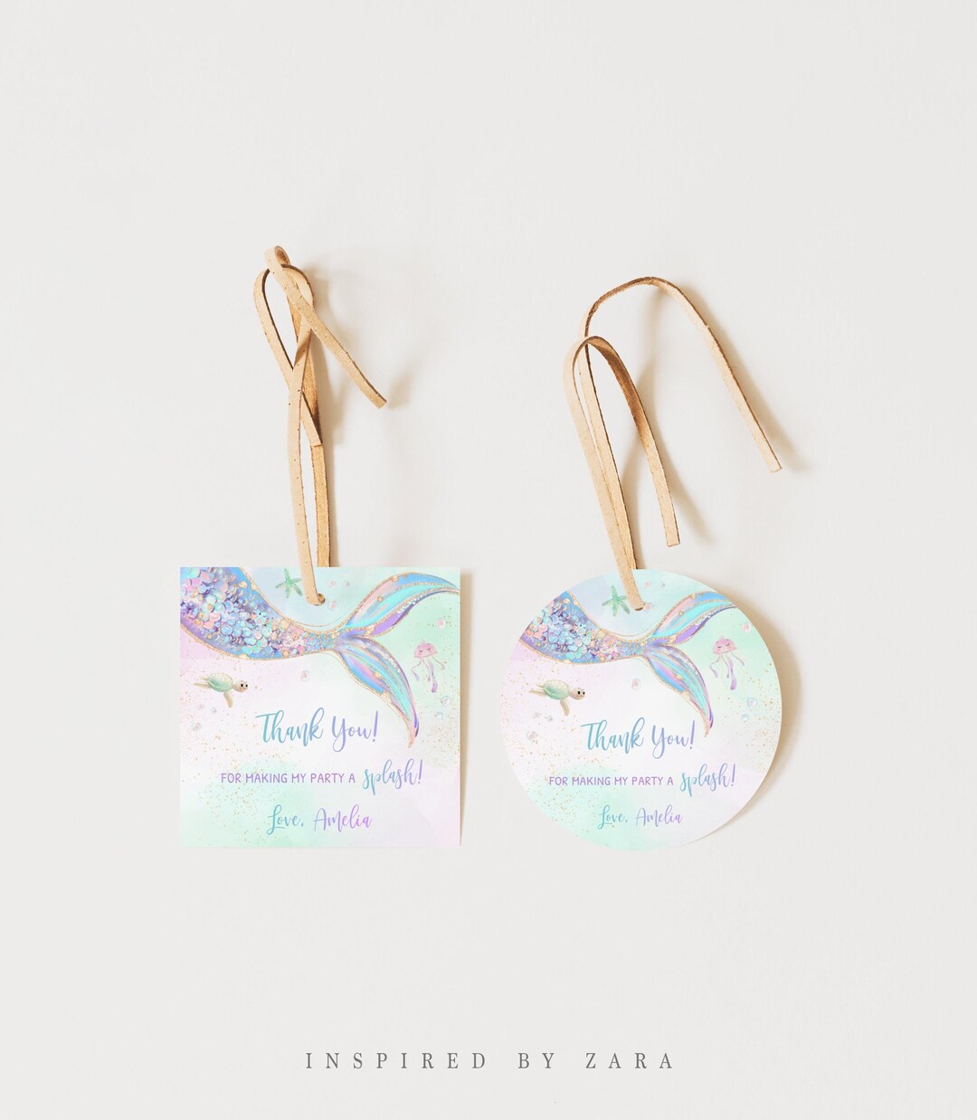 Mermaid Birthday Favor Tag Template, Under the Sea Gift Tag, Mermaid ...