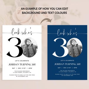 Male 90th Birthday Invitation Template, Black and White Birthday Invite ...