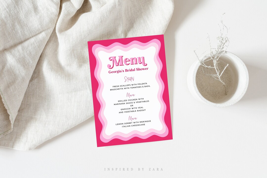 Modelo de menu de borda ondulada, modelo de menu de chá de panela ...