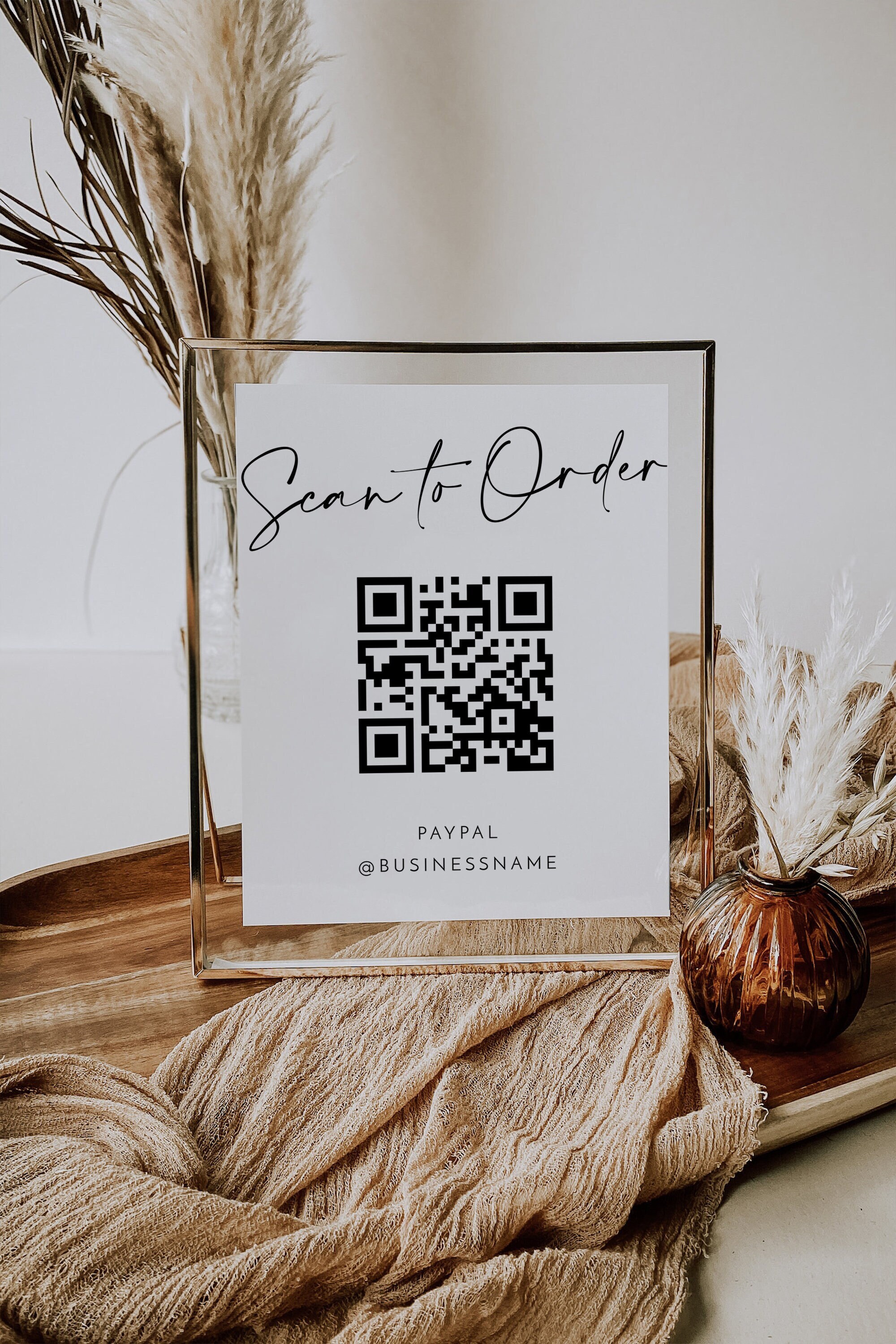 QR Code Sign Printable Scan to Order Sign Template QR Code | Etsy