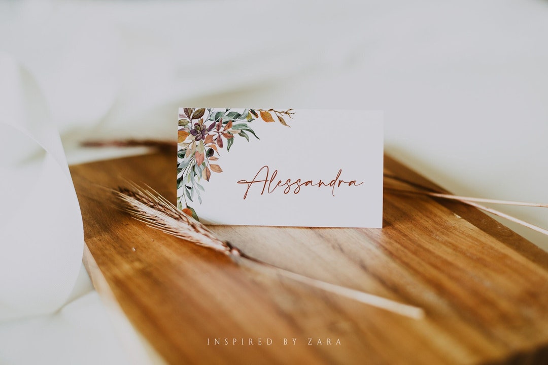 Fall Place Cards Printable Thanksgiving Place Cards Template - Etsy