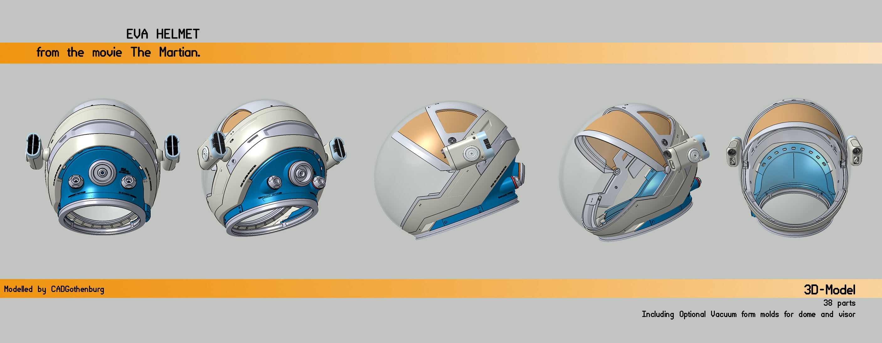 3D Models of the EVA Helmet From 'the Martian' - Etsy Australia