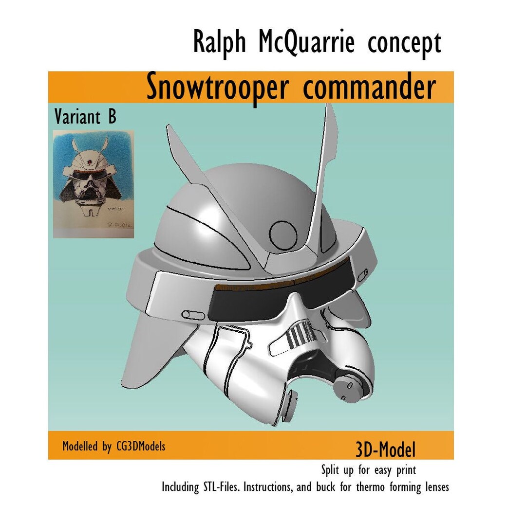 Ralph Mcquarrie Snowtrooper Commander Helmet 'concept B' Files for ...