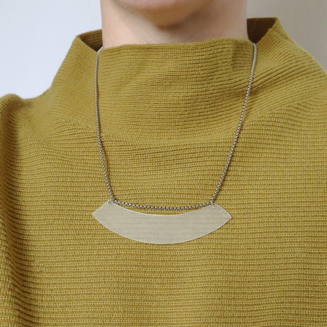 Arc Necklace - Translucent White Made With Recycled Plastic School ...