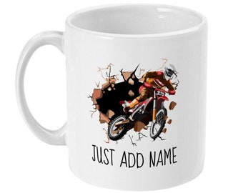 Personalized Motocross Mug, Dirt Bike Coffee Mug, Custom Name Coffee ...