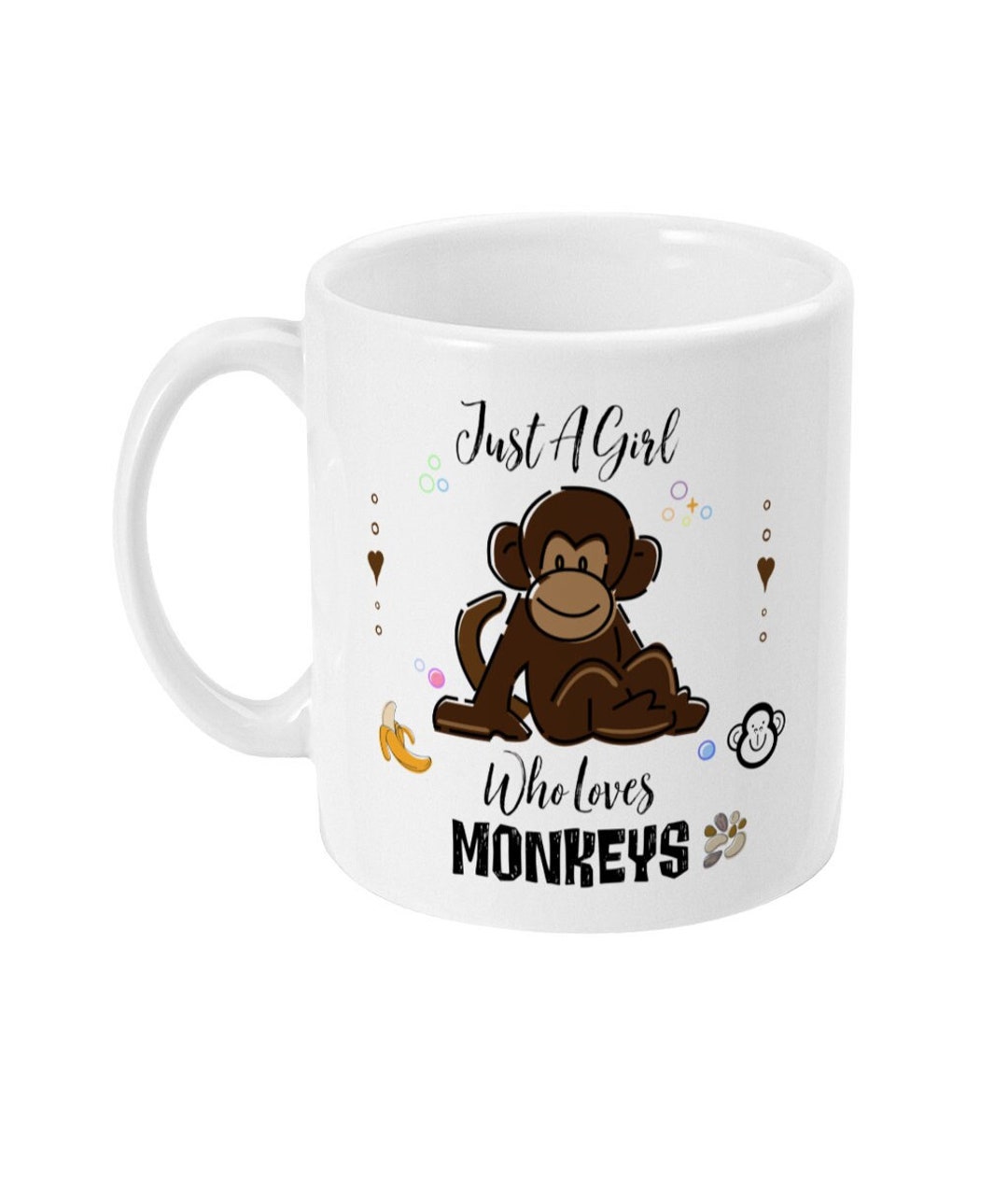 Monkey Mug, Monkey Gift, Funny Monkey Gifts, Just A Girl Who Loves ...
