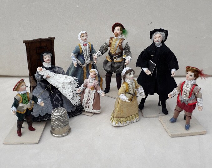 1/24 Scale Tudor Merchant Family Dolls - Etsy