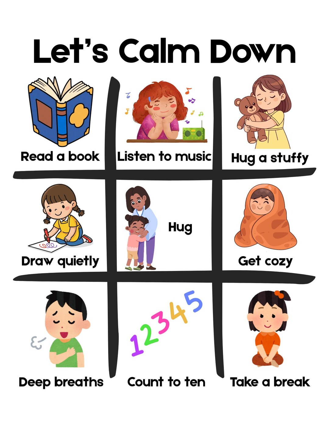 Printable Toddler Calm Down Chart - Etsy