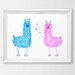 Cute Llama Couple Printable Wall Art Lama Nursery Poster Gift for ...