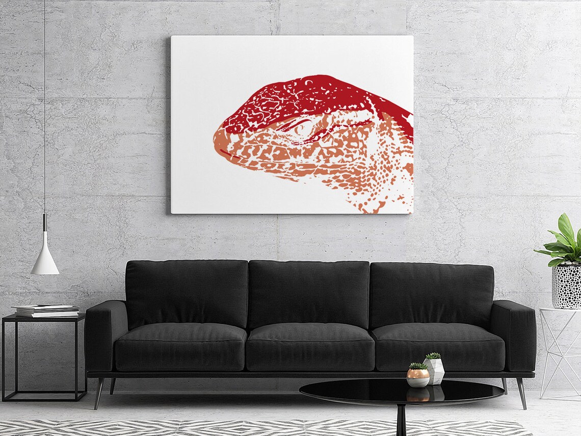Red Lizard Abstract Printable Wall Art Animal Graphic Print - Etsy