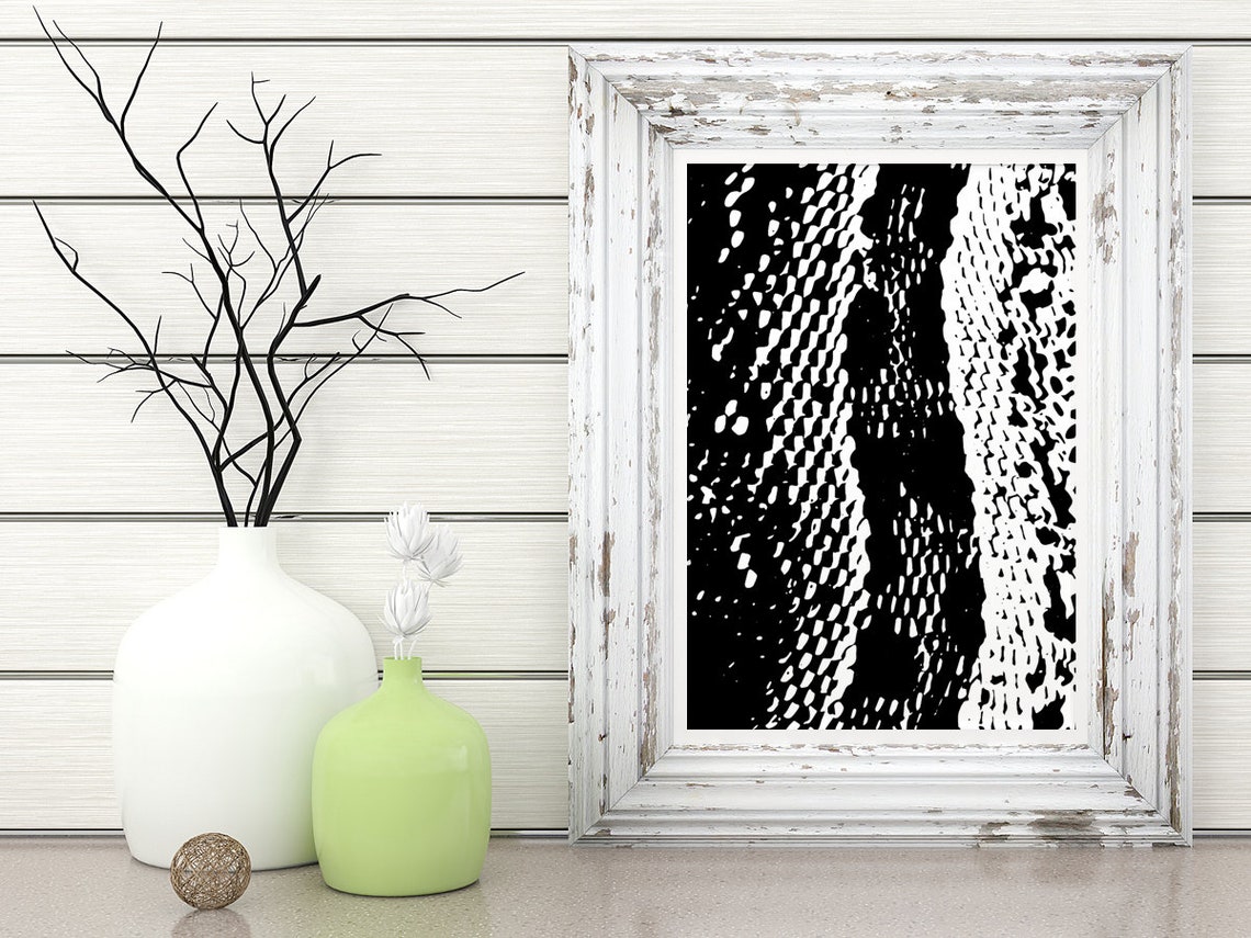 Black and White Snake Pattern Printable Wall Art Reptile Print Lizard ...