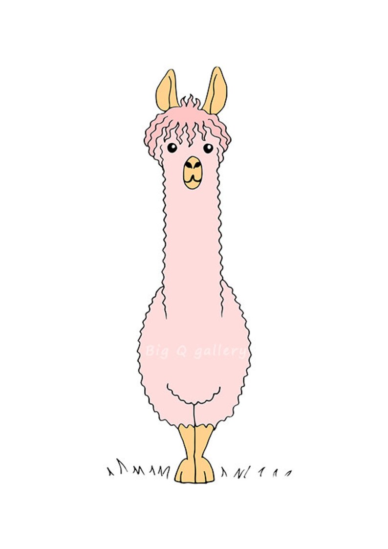 Pink Llama Nursery Printable Wall Art Cute Llama Poster Mama - Etsy