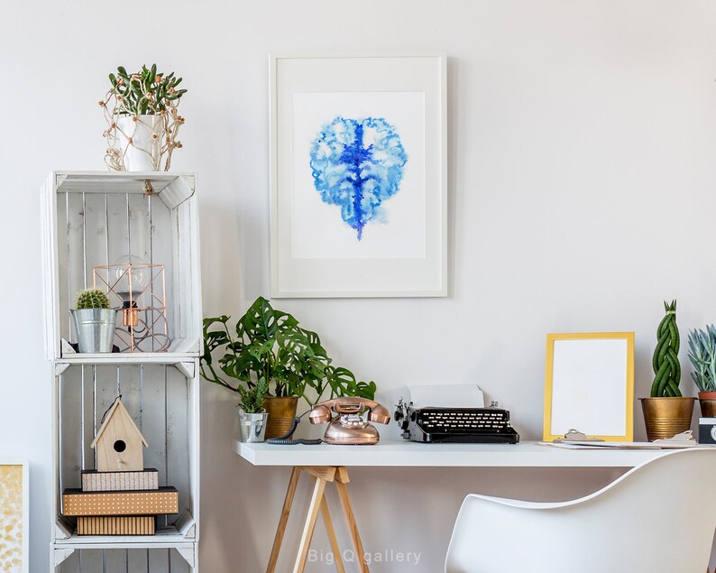 Science Abstract Printable Wall Art Blue Watercolor Human - Etsy