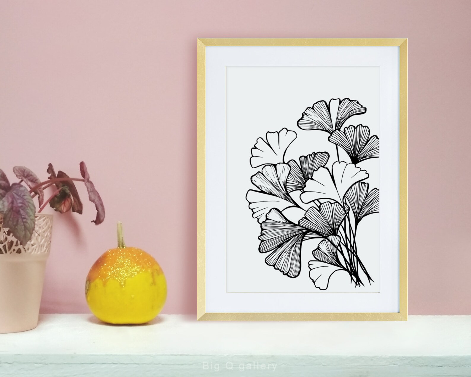 Ginkgo Tree Printable Wall Art Black and White Graphic Botanical Art ...