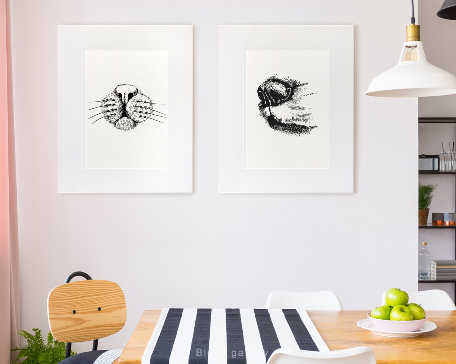 Cat Nose Printable Wall Art Black and White Cat Sketch Print Drawn Cats ...