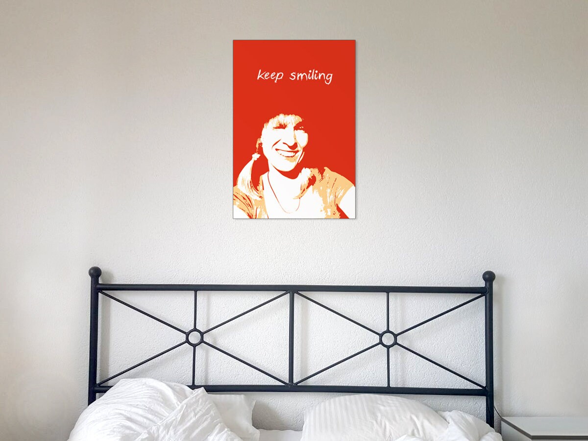 Smiling Girl Print. Printable Wall Art. Keep Smiling. Girls Face in Sun ...