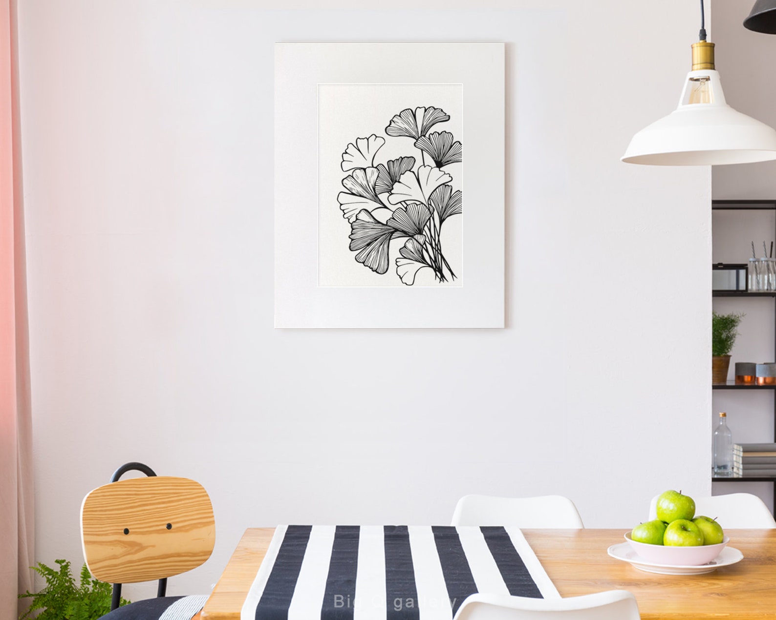 Ginkgo Tree Printable Wall Art Black and White Graphic Botanical Art ...