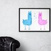Cute Llama Couple Printable Wall Art Lama Nursery Poster Gift - Etsy