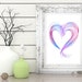 Love Heart Print. Abstract Love Poster. Blue Pink Heart. Wave - Etsy