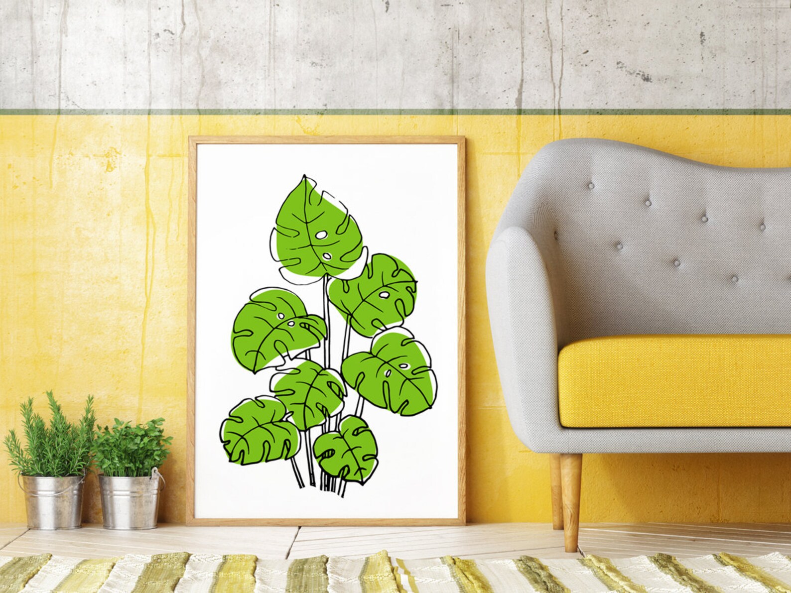 Monstera Printable Wall Art Green Tropical Leaves Nature - Etsy