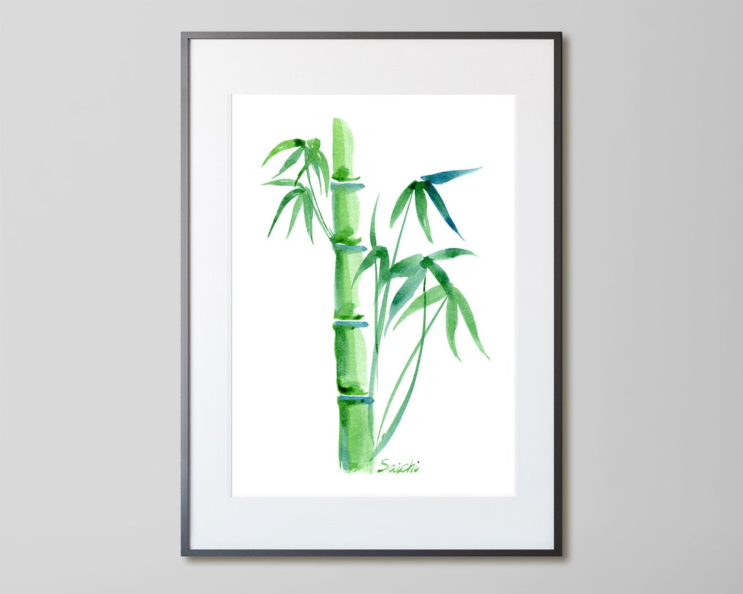 Bamboo Printable Wall Art Chinese Painting Japanese Ink Asian Art Drawn ...