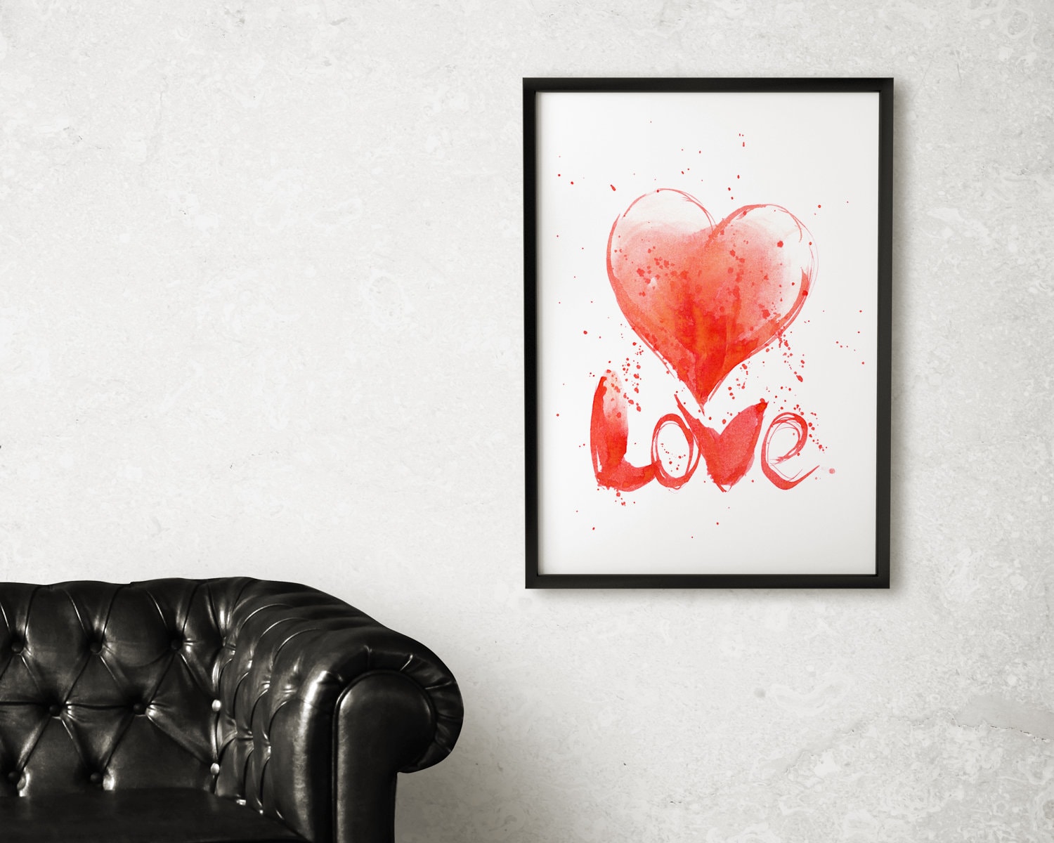 Red Heart Printable Wall Art Love Print Watercolor Art Cute - Etsy