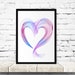 Love Heart Print. Abstract Love Poster. Blue Pink Heart. Wave - Etsy
