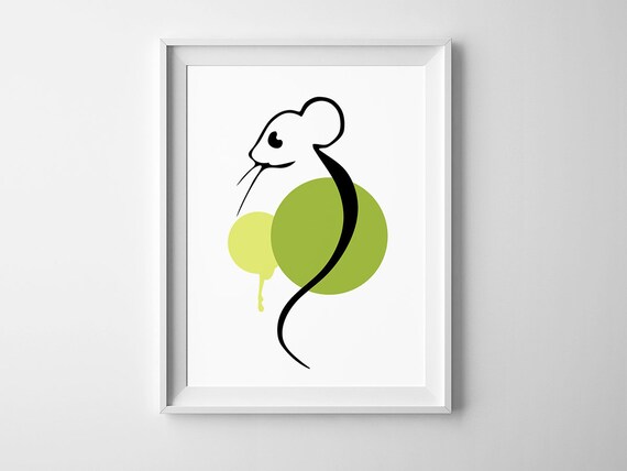 Cute Mouse Nursery Printable Wall Art Abstract Animal Poster - Etsy