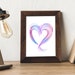 Love Heart Print. Abstract Love Poster. Blue Pink Heart. Wave - Etsy