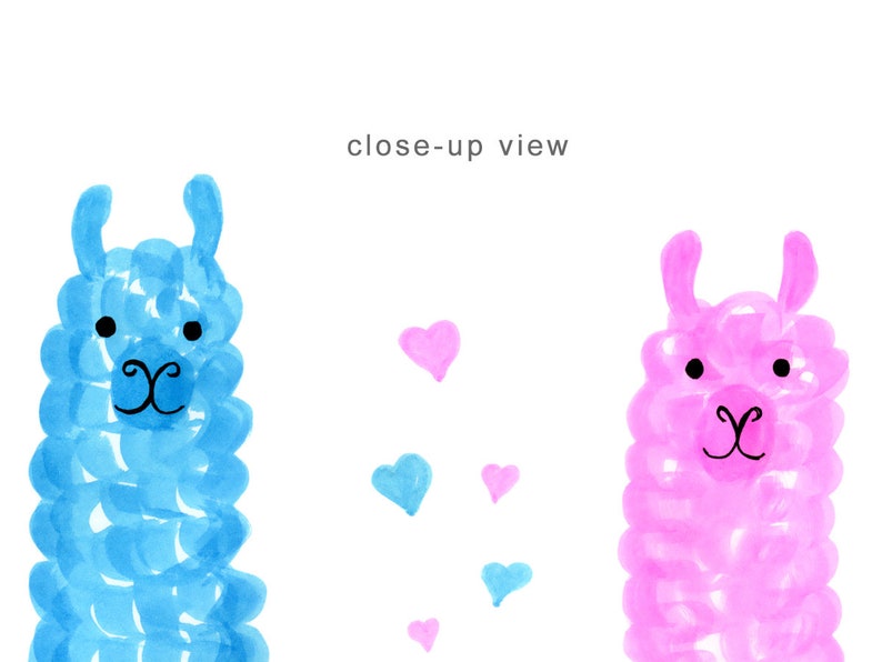 Cute Llama Couple Printable Wall Art Lama Nursery Poster Gift for ...