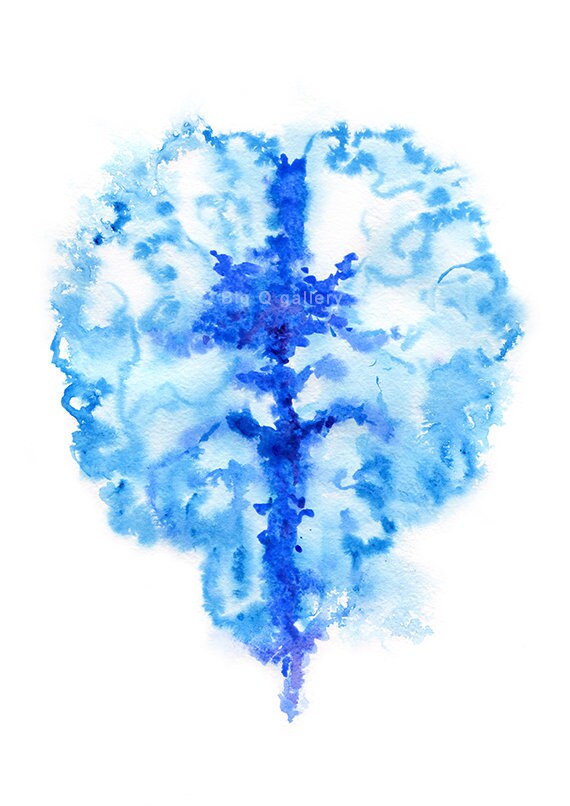 Science Abstract Printable Wall Art Blue Watercolor Human - Etsy