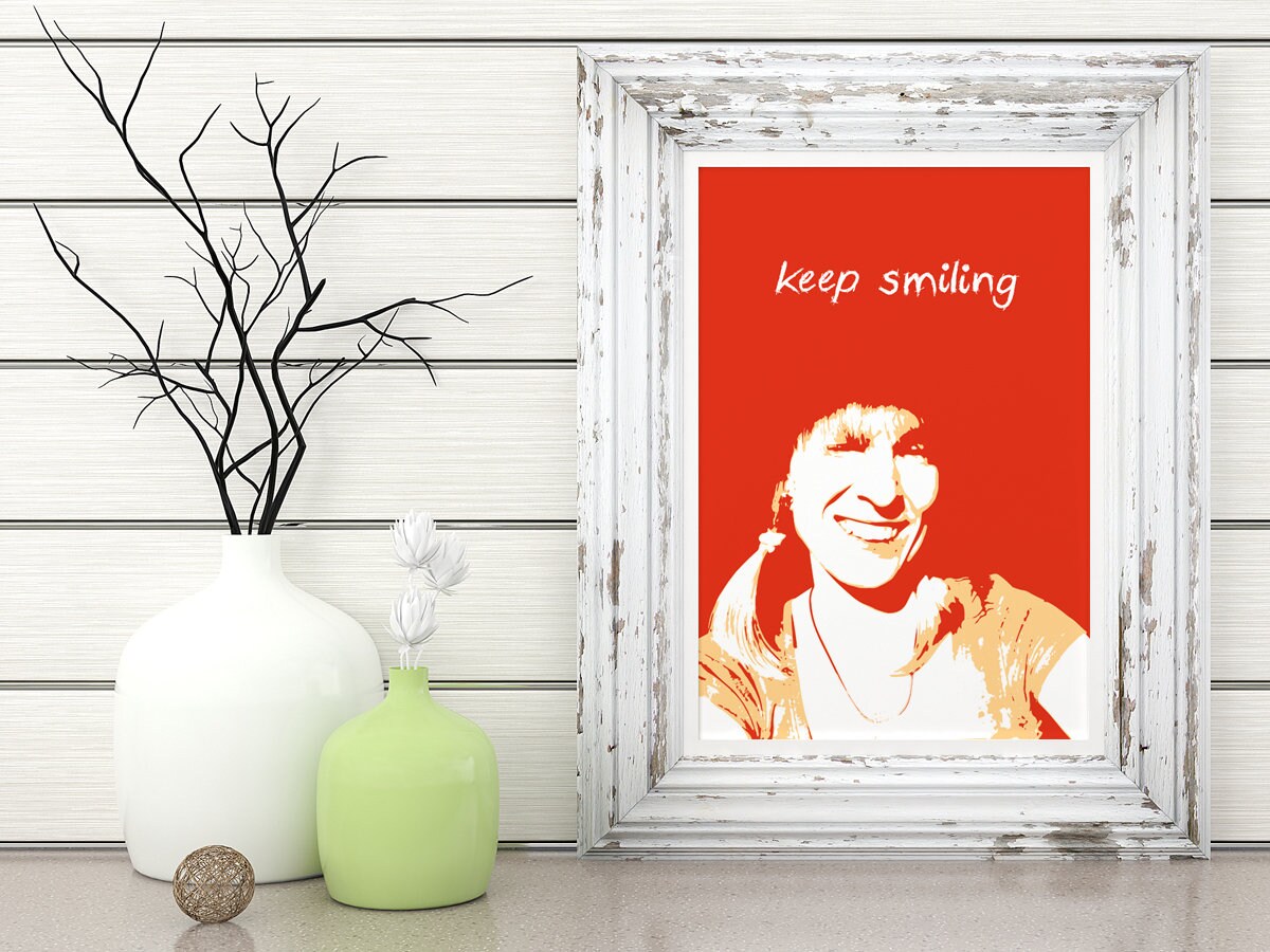 Smiling Girl Print. Printable Wall Art. Keep Smiling. Girls Face in Sun ...