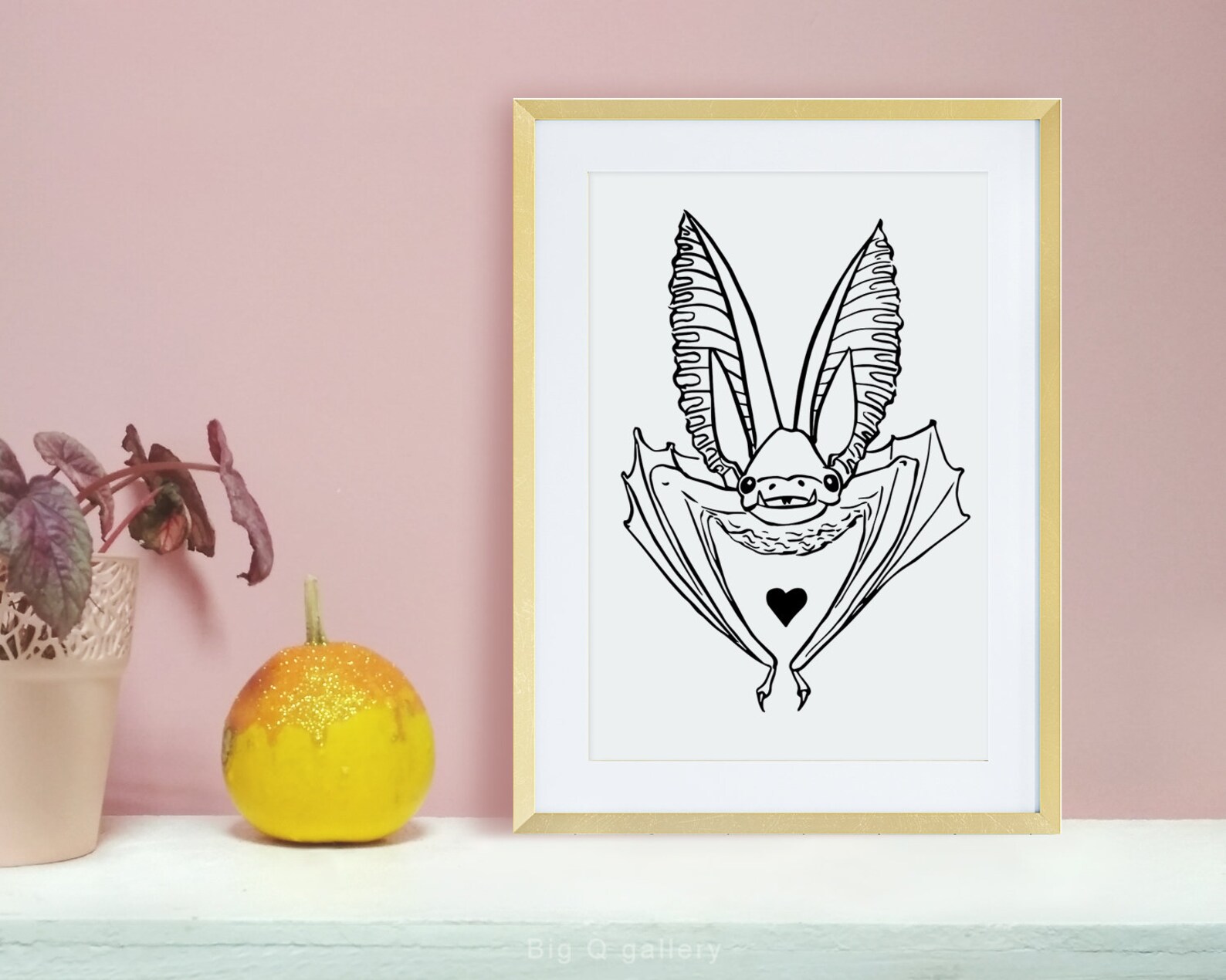 Bat Drawing Black and White Printable Wall Art Minimalist - Etsy