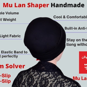 Mu Lan Shaper Rib Cotton Volumizer Under Scarf Shawl Wrap Turban Chemo ...
