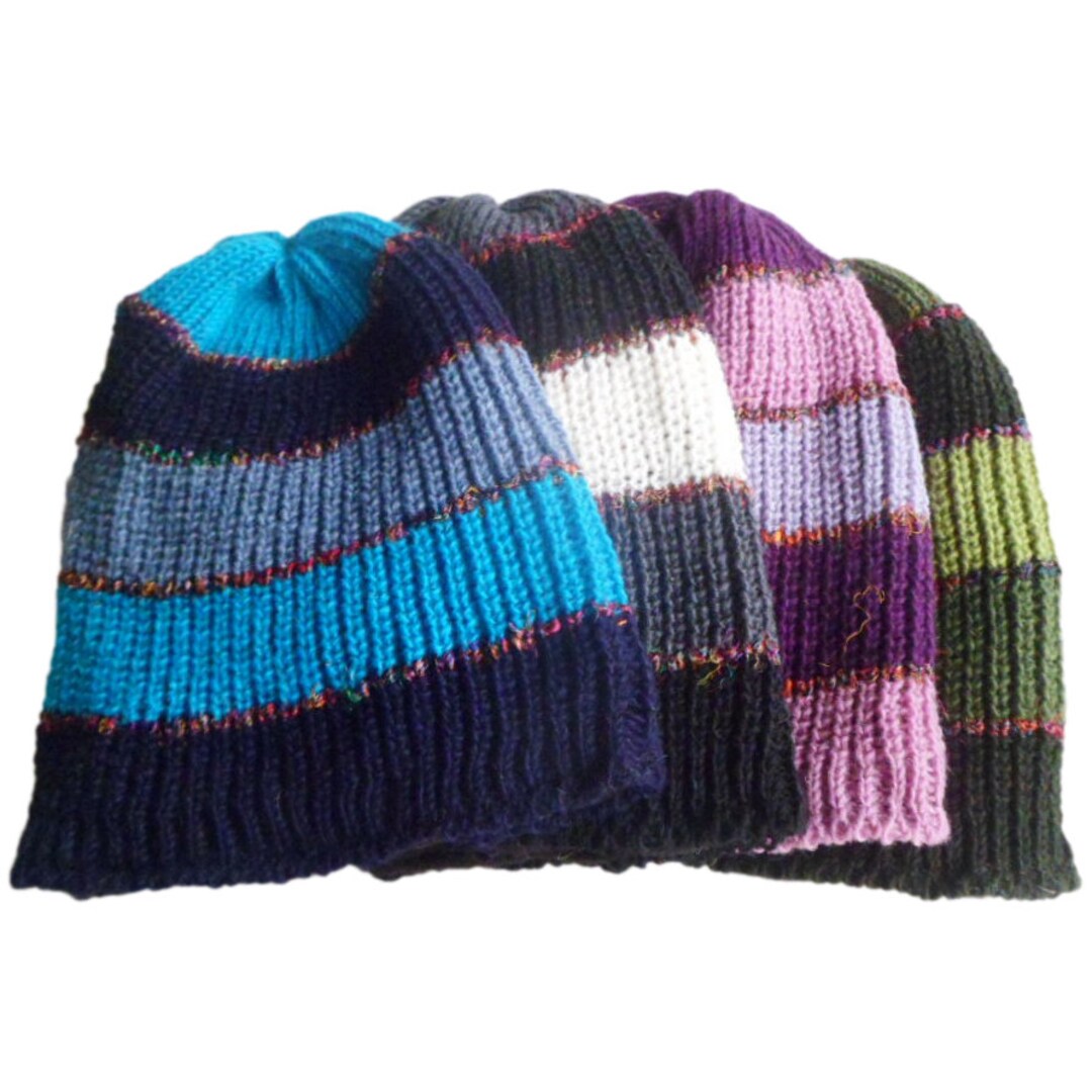 Fair Trade Wool/silk Hippy Boho Slouch Beanie Ski Skate Snowboard ...