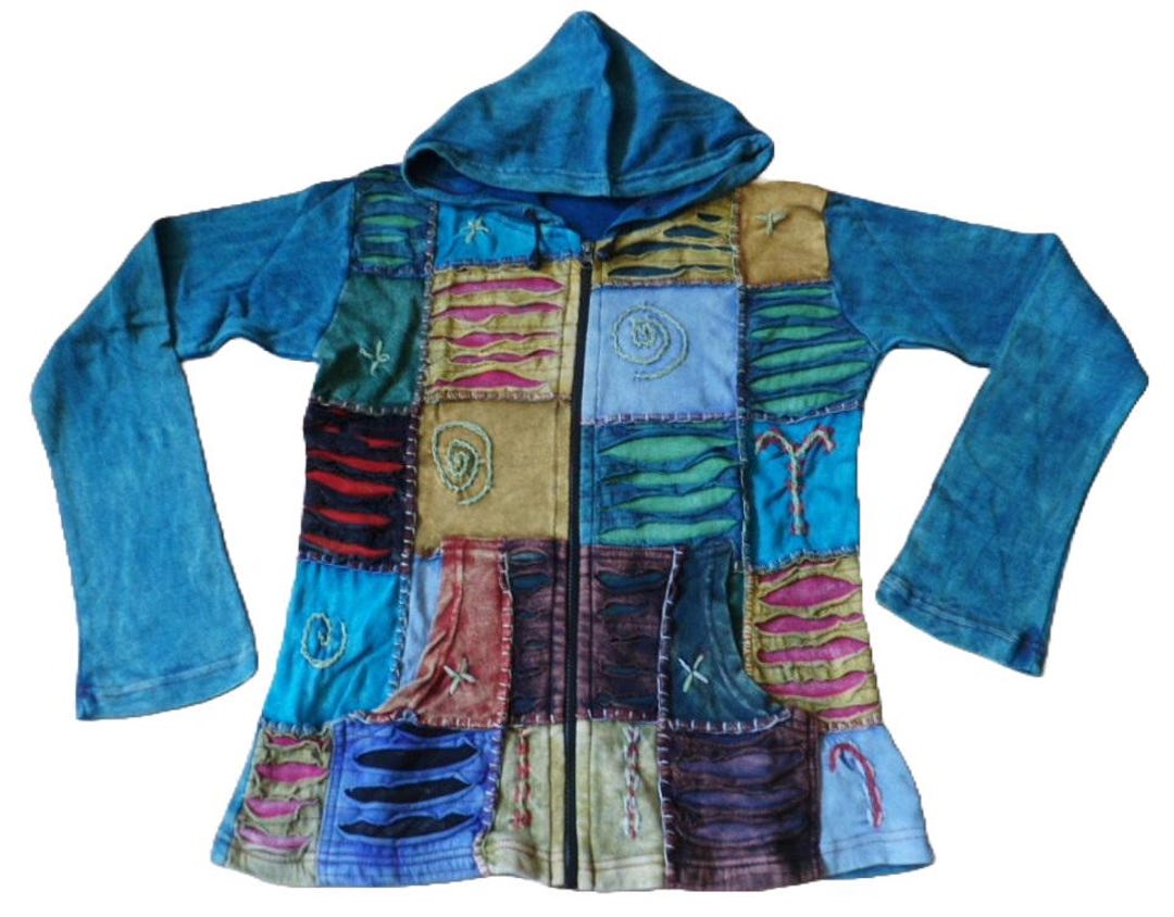 Nepali Patchwork Razor Cut Embroidered Boho Hippy Festival Hooded ...