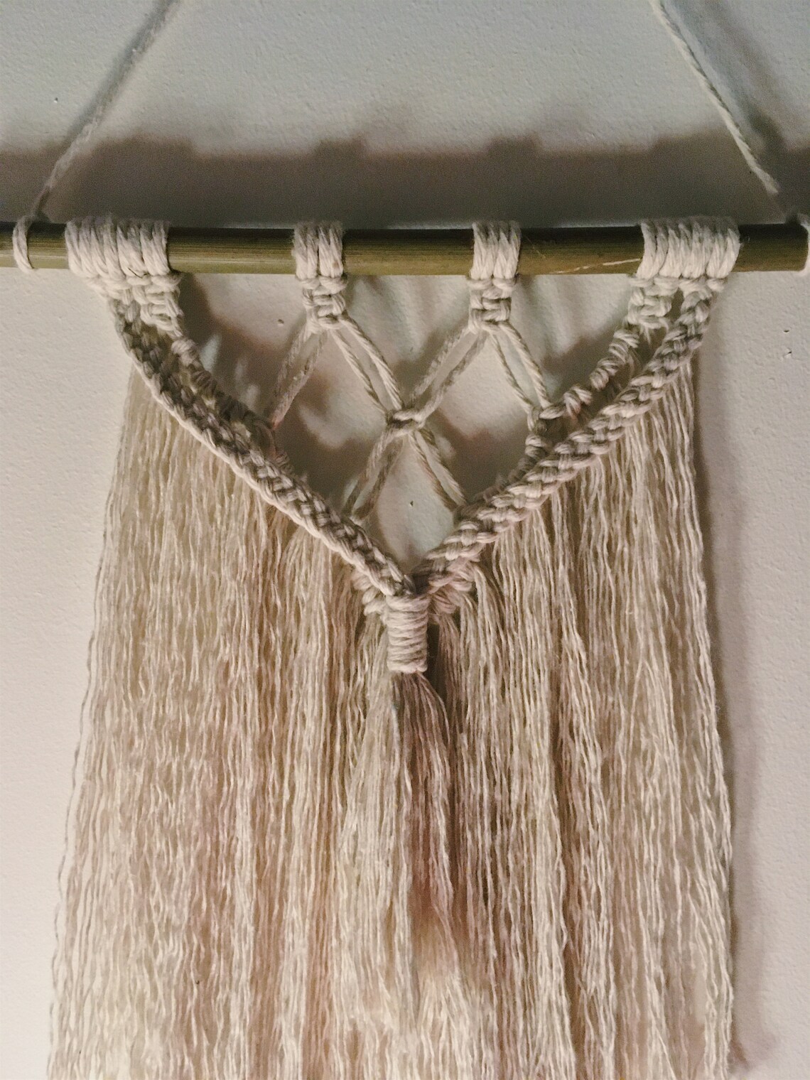 Small White Macrame Wall Hanging - Etsy