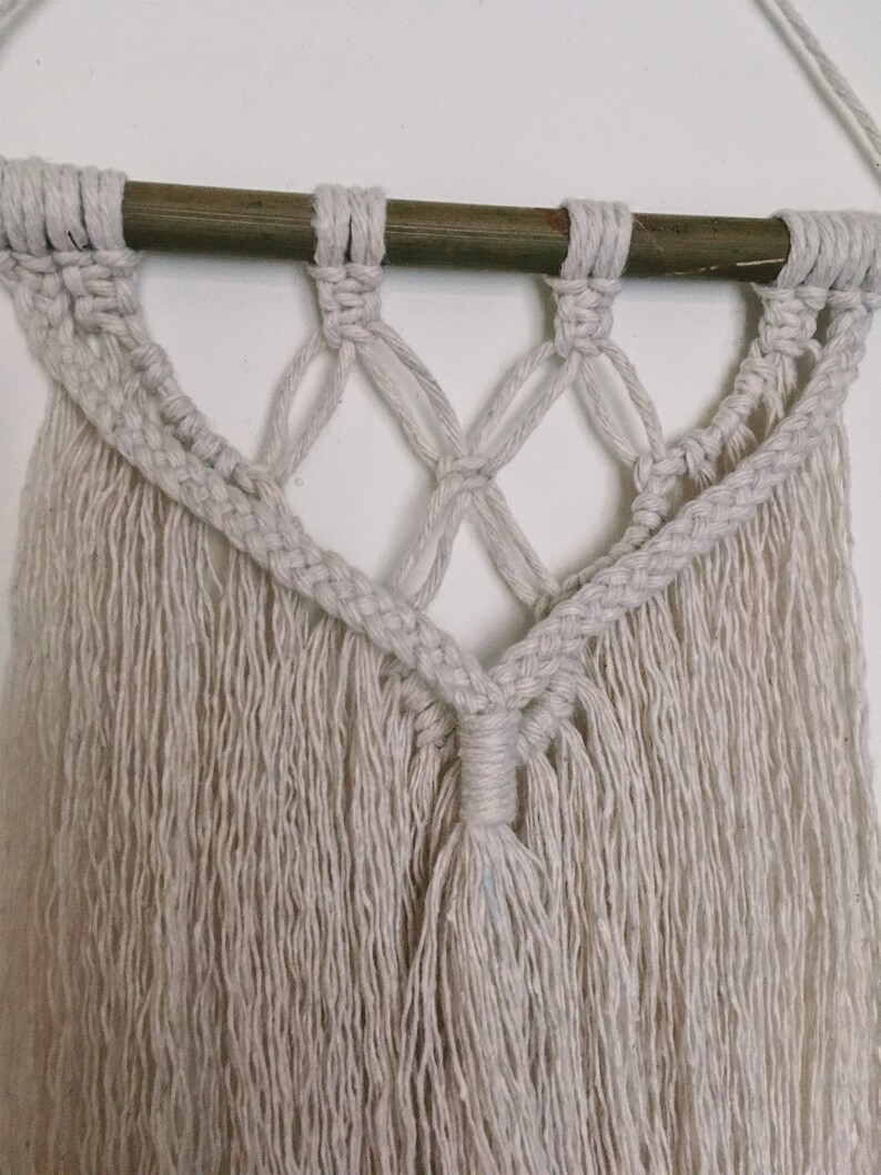 Small White Macrame Wall Hanging - Etsy