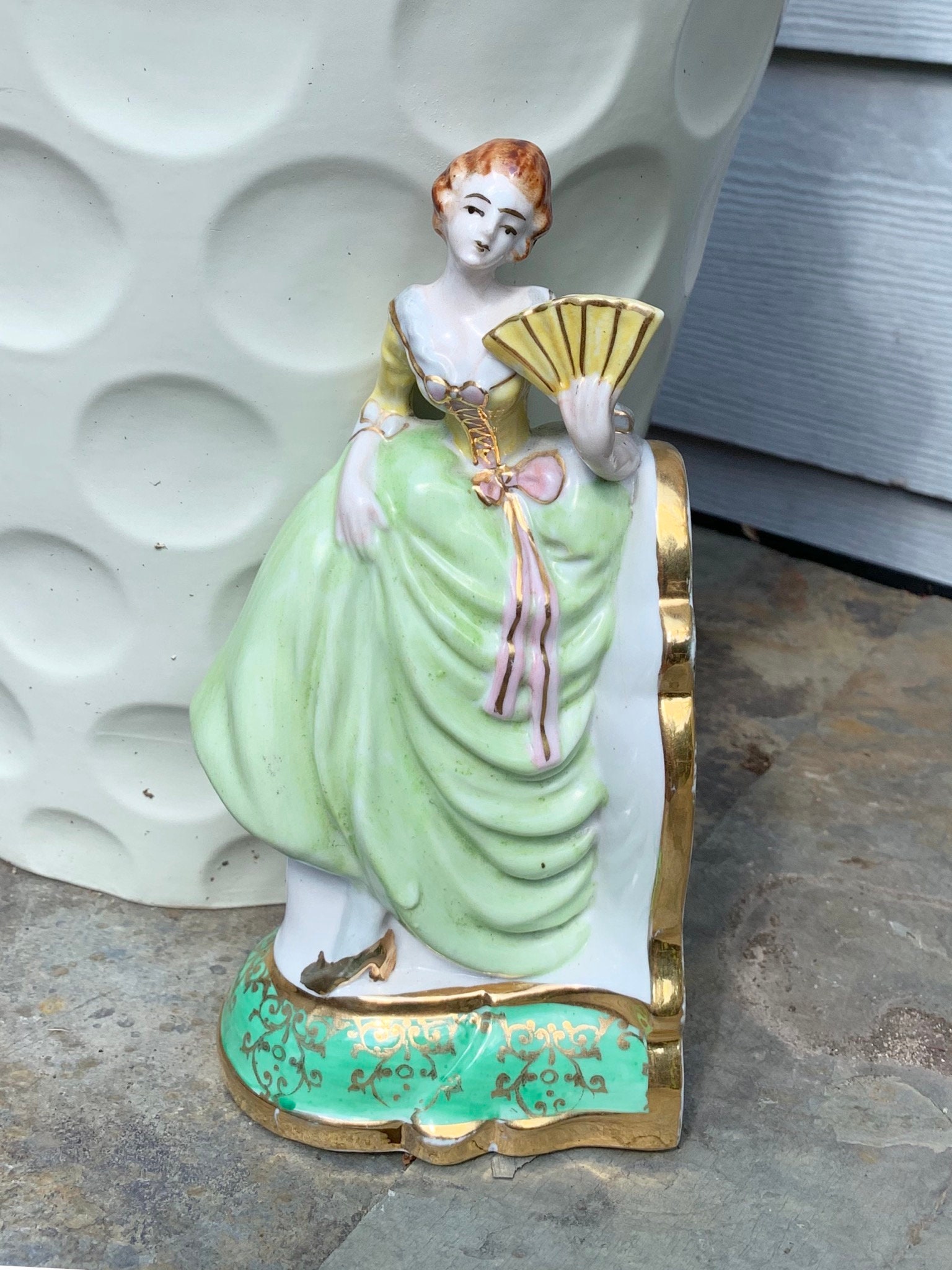 Vintage Porcelain Victorian Lady / Bookend / 24K Gold Trim / - Etsy