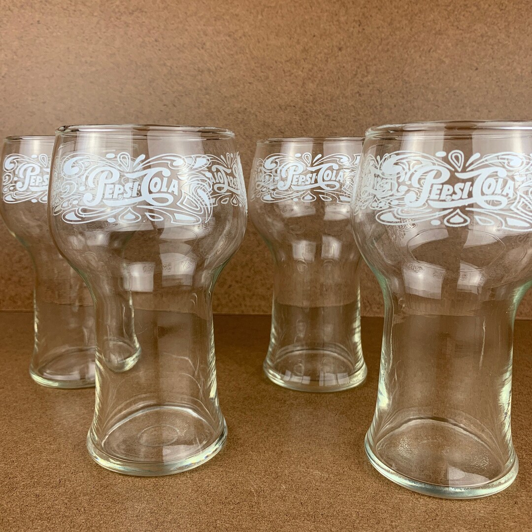 Vintage Pepsi Cola Glasses / Set of Four / Soda Glasses / Retro ...
