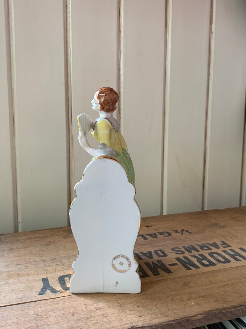 Vintage Porcelain Victorian Lady / Bookend / 24K Gold Trim / 8 Tall ...
