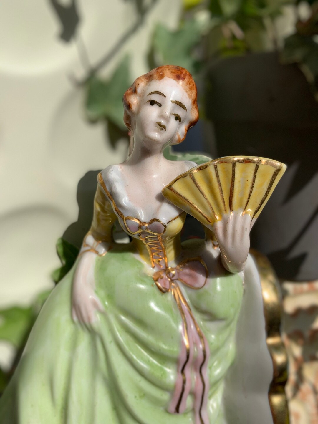 Vintage Porcelain Victorian Lady / Bookend / 24K Gold Trim / 8 Tall ...