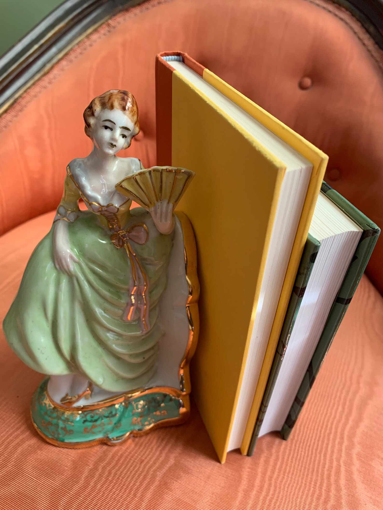 Vintage Porcelain Victorian Lady / Bookend / 24K Gold Trim / 8 Tall ...