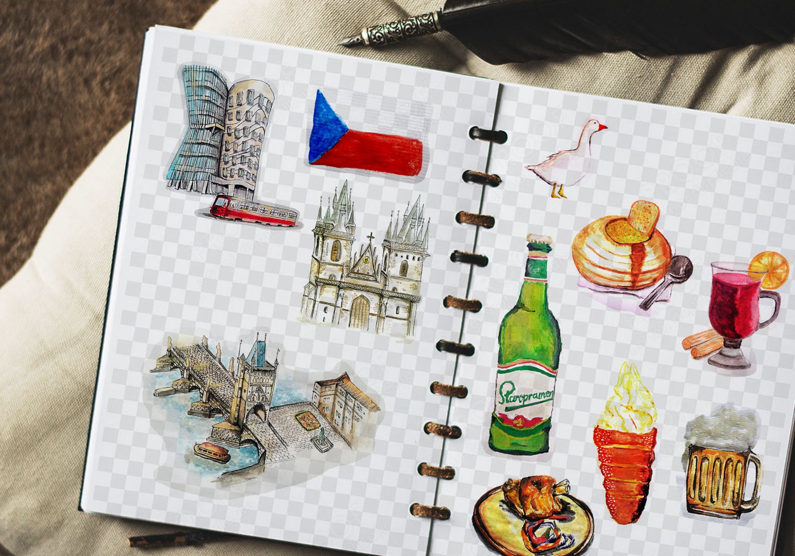 Prague Czech Republic Central Europe Trip Printable Travel Stickers - Etsy