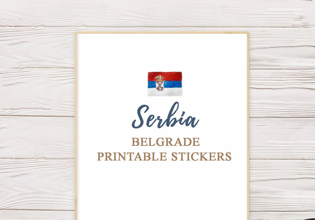 Belgrade Serbia Eurotrip Printable Travel Stickers Watercolor - Etsy