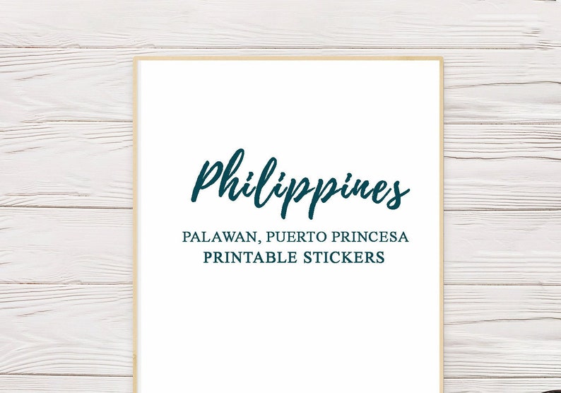 Puerto Princesa, Palawan, Philippines Printable Travel Stickers Journal ...