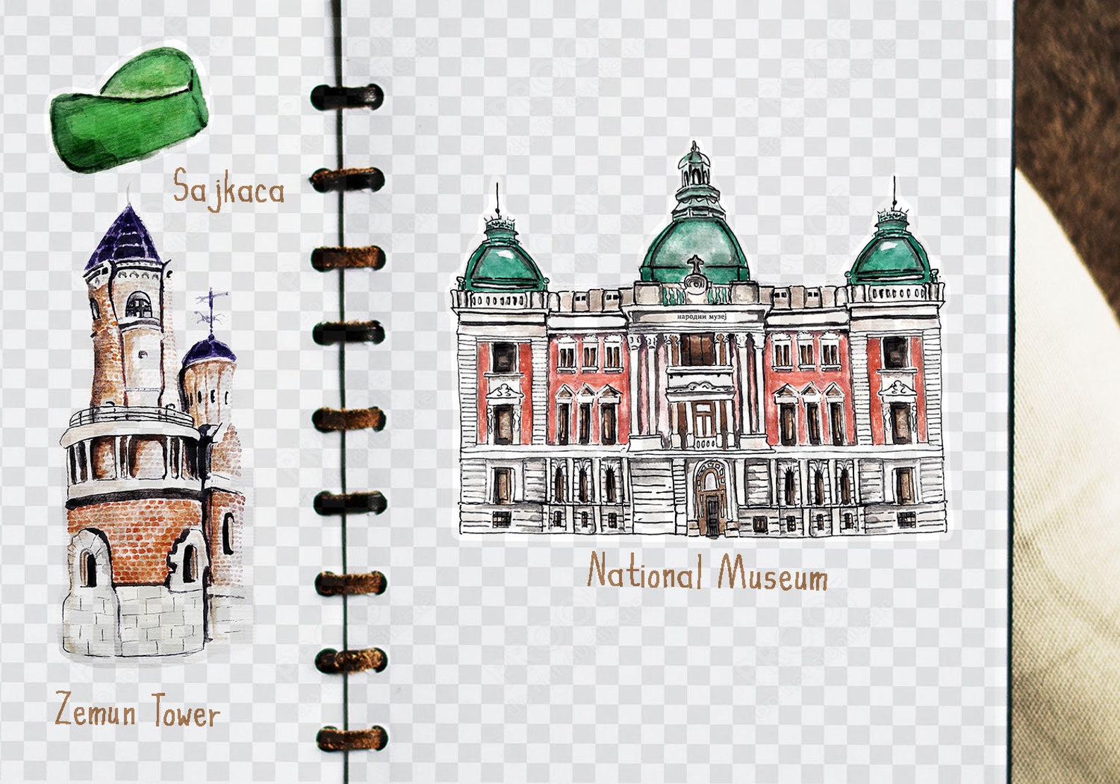 Belgrade Serbia Eurotrip Printable Travel Stickers Watercolor - Etsy