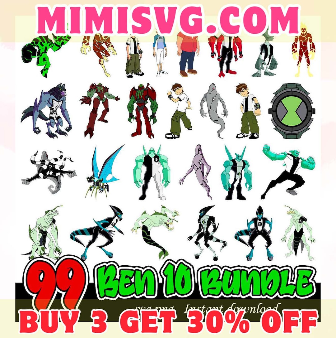 Ben 10 Sticker Svg Bundle,svg Bundles, Digital Vector File,svg Designs ...